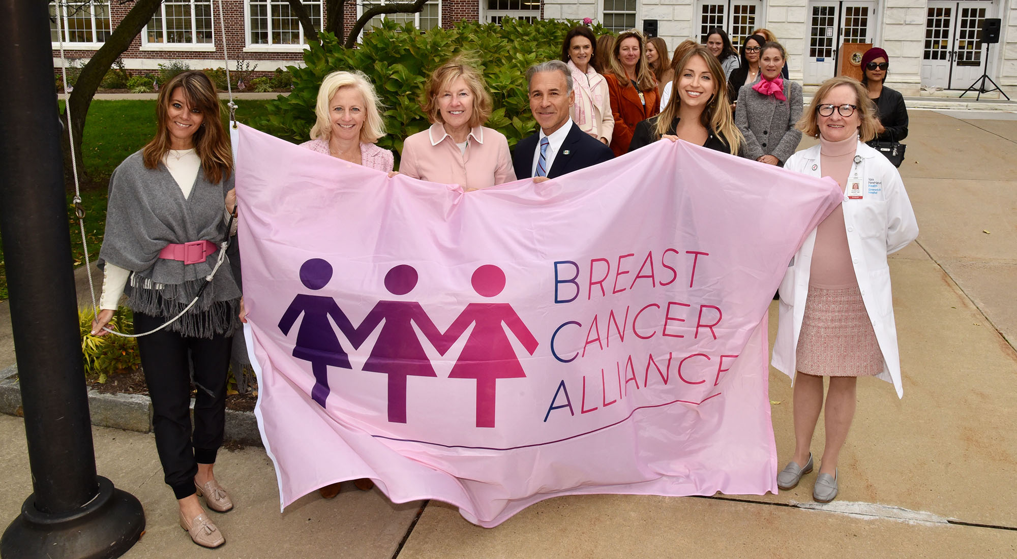 The Breast Cancer Alliance raises flag at Greenwich Town Hall to kick ...